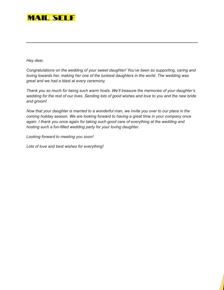 Thank You Letter To Parents of the Bride: How To, Templates & Examples ...