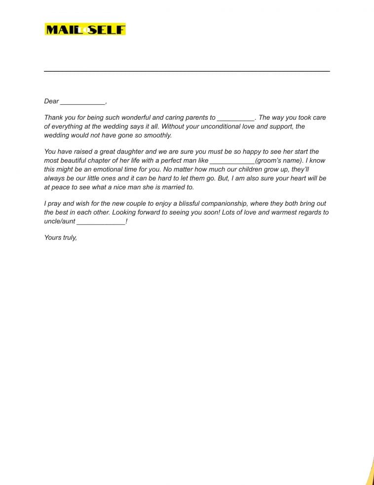 Thank You Letter To Parents of the Bride: How To, Templates & Examples ...