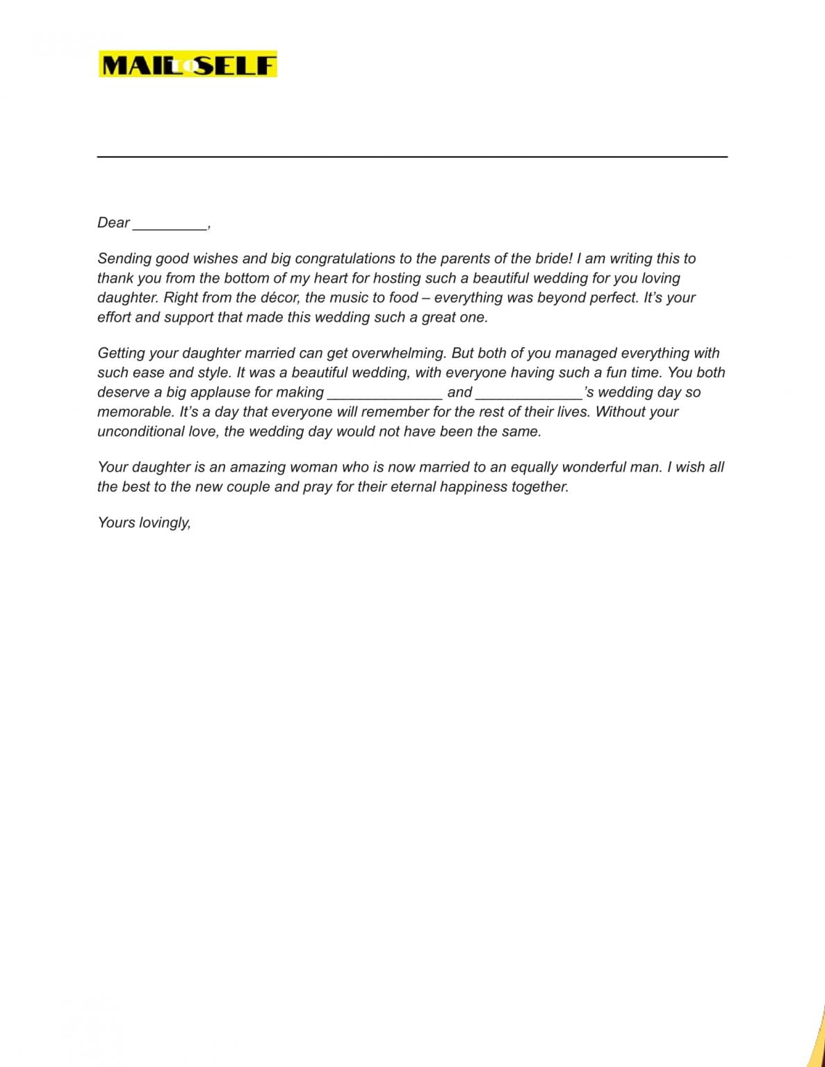 Thank You Letter To Parents of the Bride: How To, Templates & Examples ...