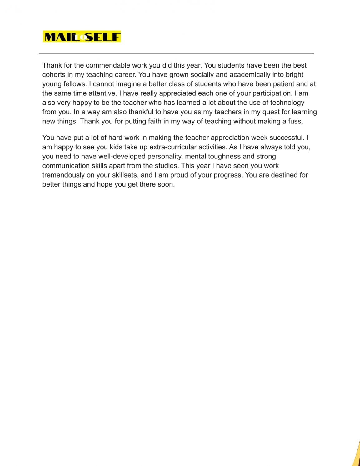 Thank You Letter To Students From Teacher: How To, Templates & Examples ...