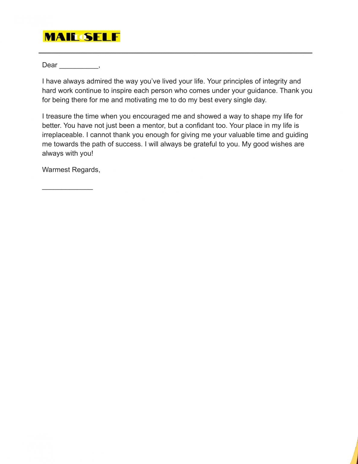 Thank You Letter To Your Mentor How To Templates Examples Mail To 