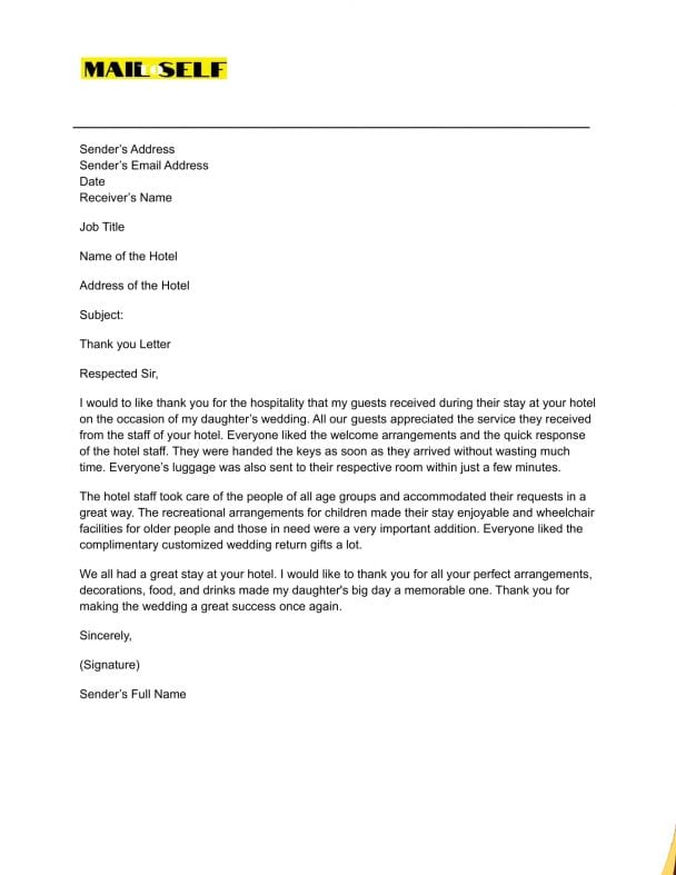 Thank You Letter for Hospitality: How To, Templates & Examples | Mail ...