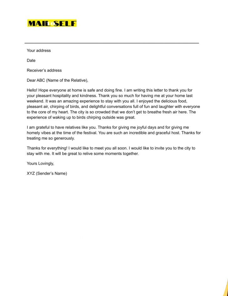 Thank You Letter for Hospitality: How To, Templates & Examples | Mail ...