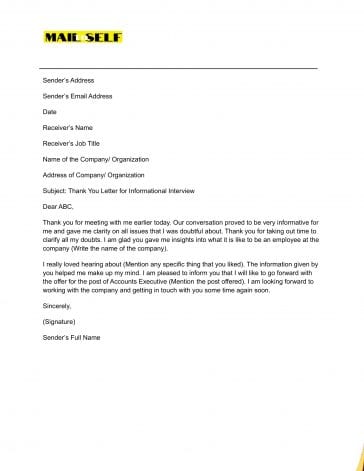 Thank You Letter for Informational Interview: How to, Templates ...