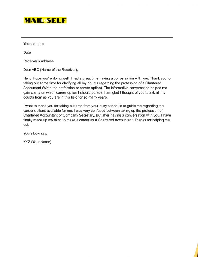 Thank You Letter For Informational Interview How To Templates 