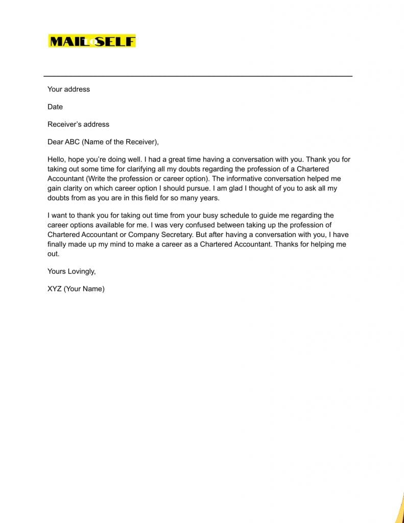 Thank You Letter For Informational Interview How To Templates 