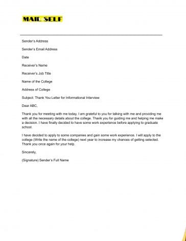 Thank You Letter for Informational Interview: How to, Templates ...