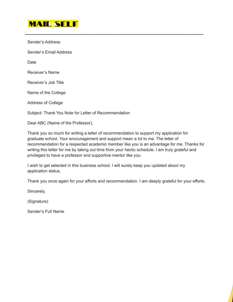 Thank You Letter for the Letter of Recommendation: How to, Templates ...