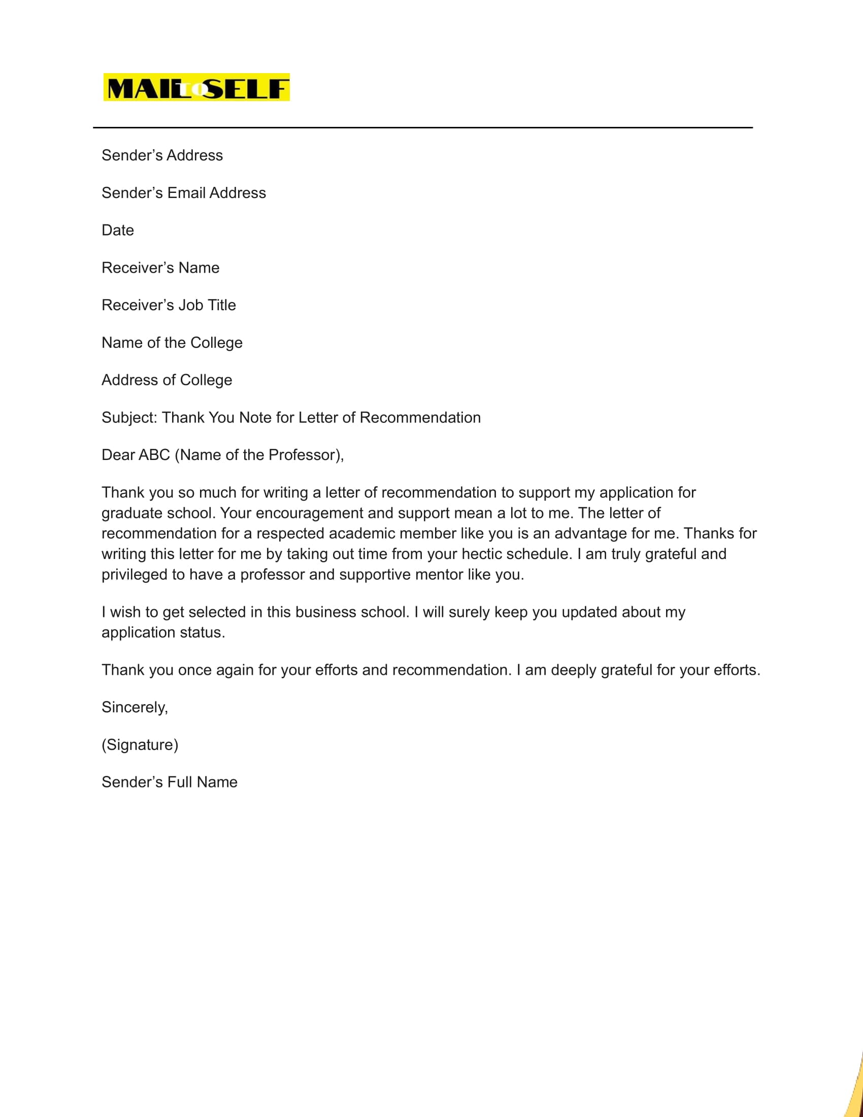 Thank You Letter for the Letter of Recommendation: How to, Templates ...