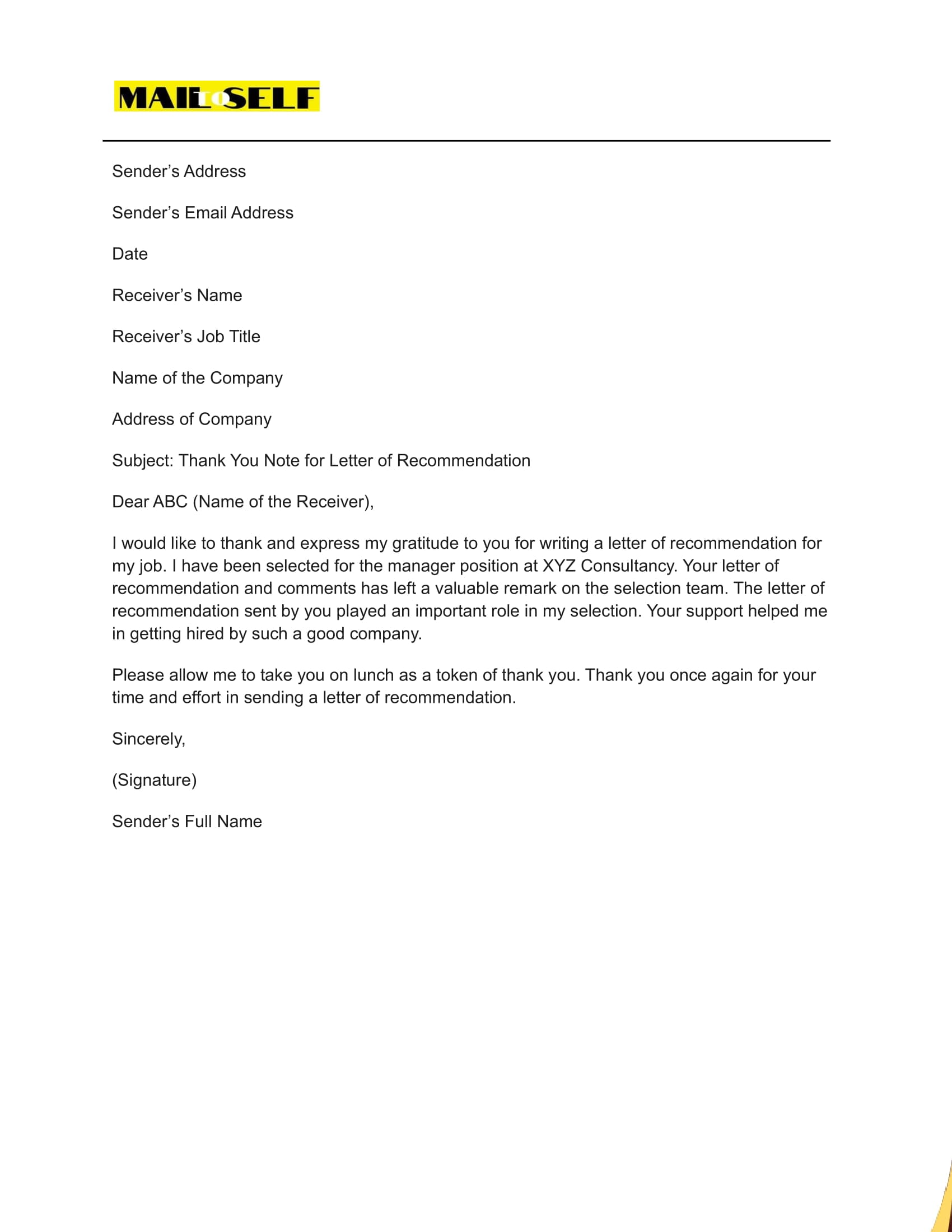 Thank You Letter for the Letter of Recommendation: How to, Templates ...