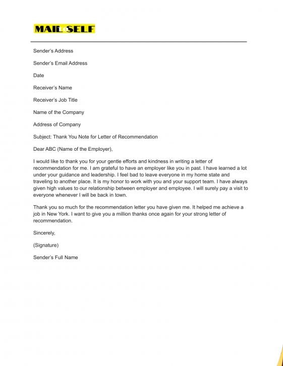 Thank You Letter for the Letter of Recommendation: How to, Templates ...