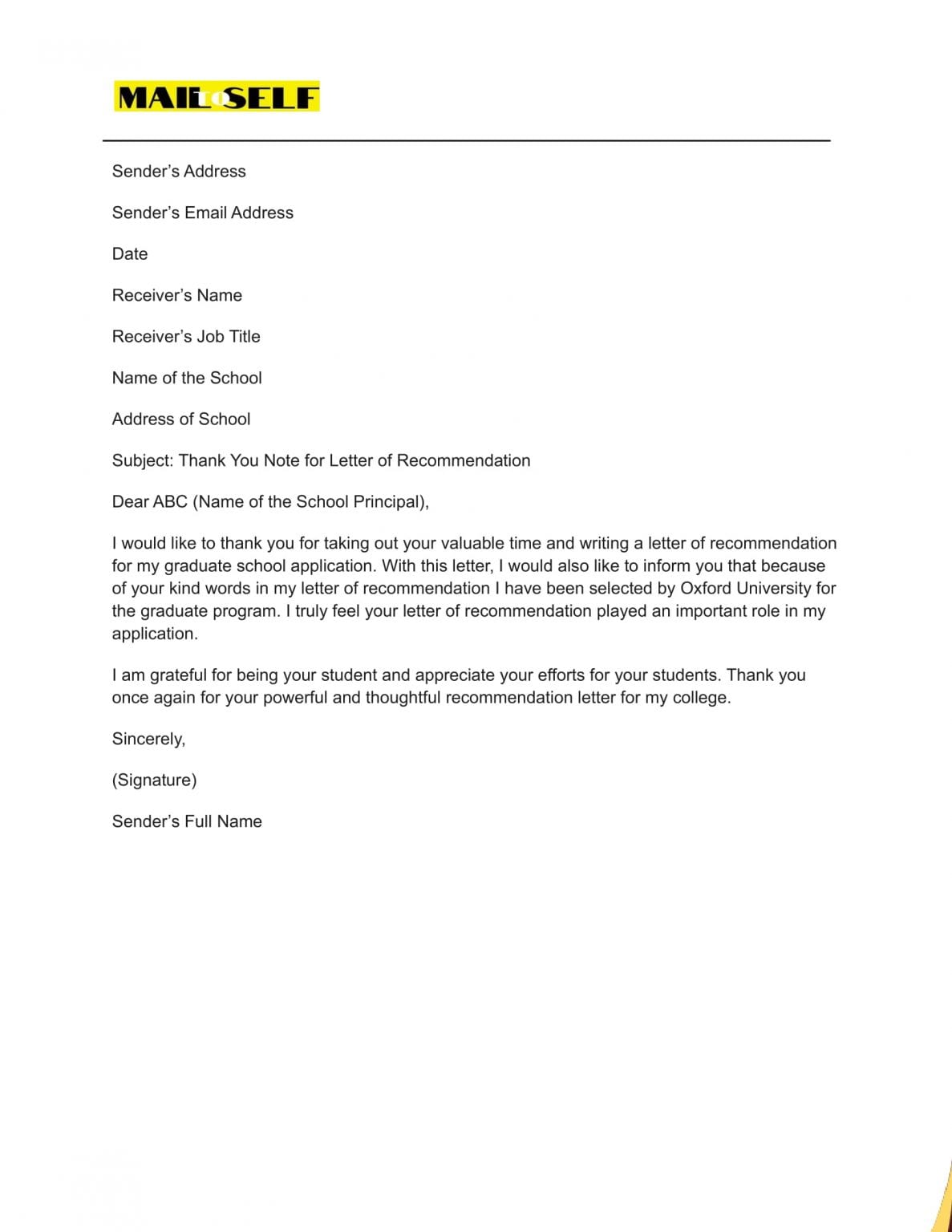 Thank You Letter for the Letter of Recommendation: How to, Templates ...