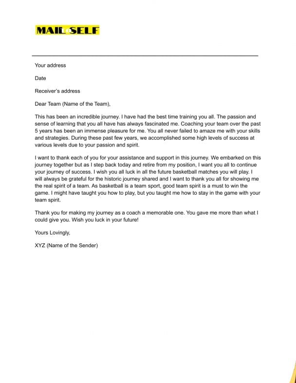 Thank You Letter from Coach to Players: How to, Templates & Examples ...