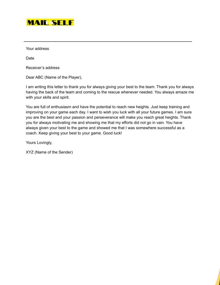 Thank You Letter from Coach to Players: How to, Templates & Examples ...