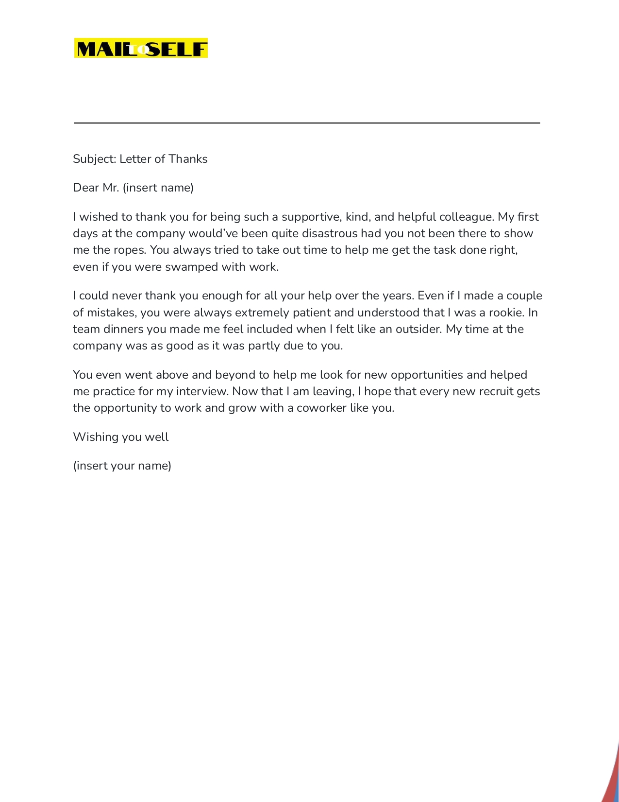 Thank You Letter To Colleagues Database Letter Templates Images And