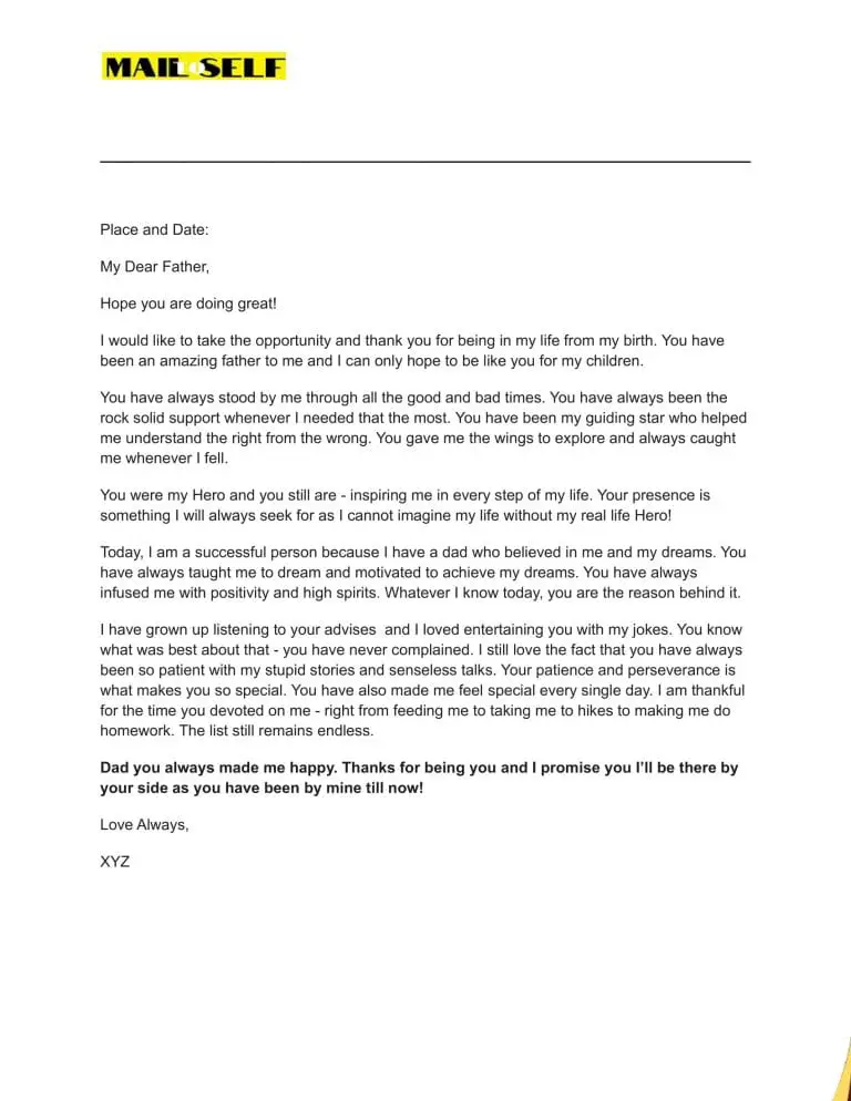 Thank You Letter to Dad from Son: How To, Templates & Examples | Mail ...