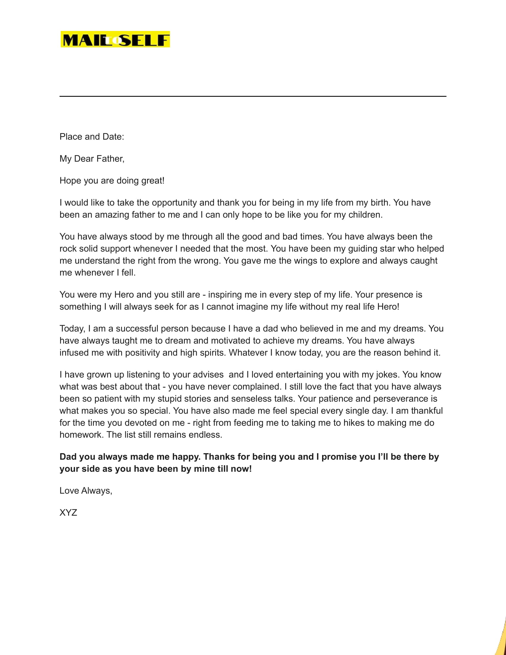 Thank You Letter to Dad from Son: How To, Templates & Examples | Mail ...