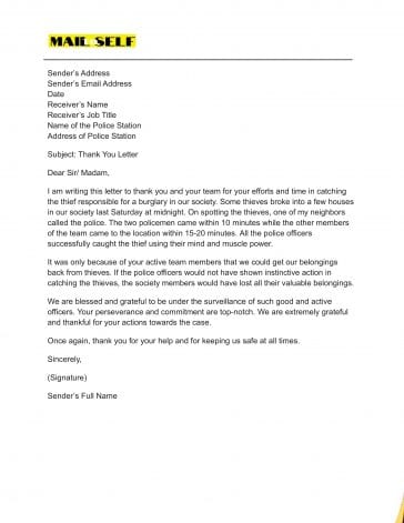 Thank You Letter to Police Officer: How to, Templates & Examples | Mail ...