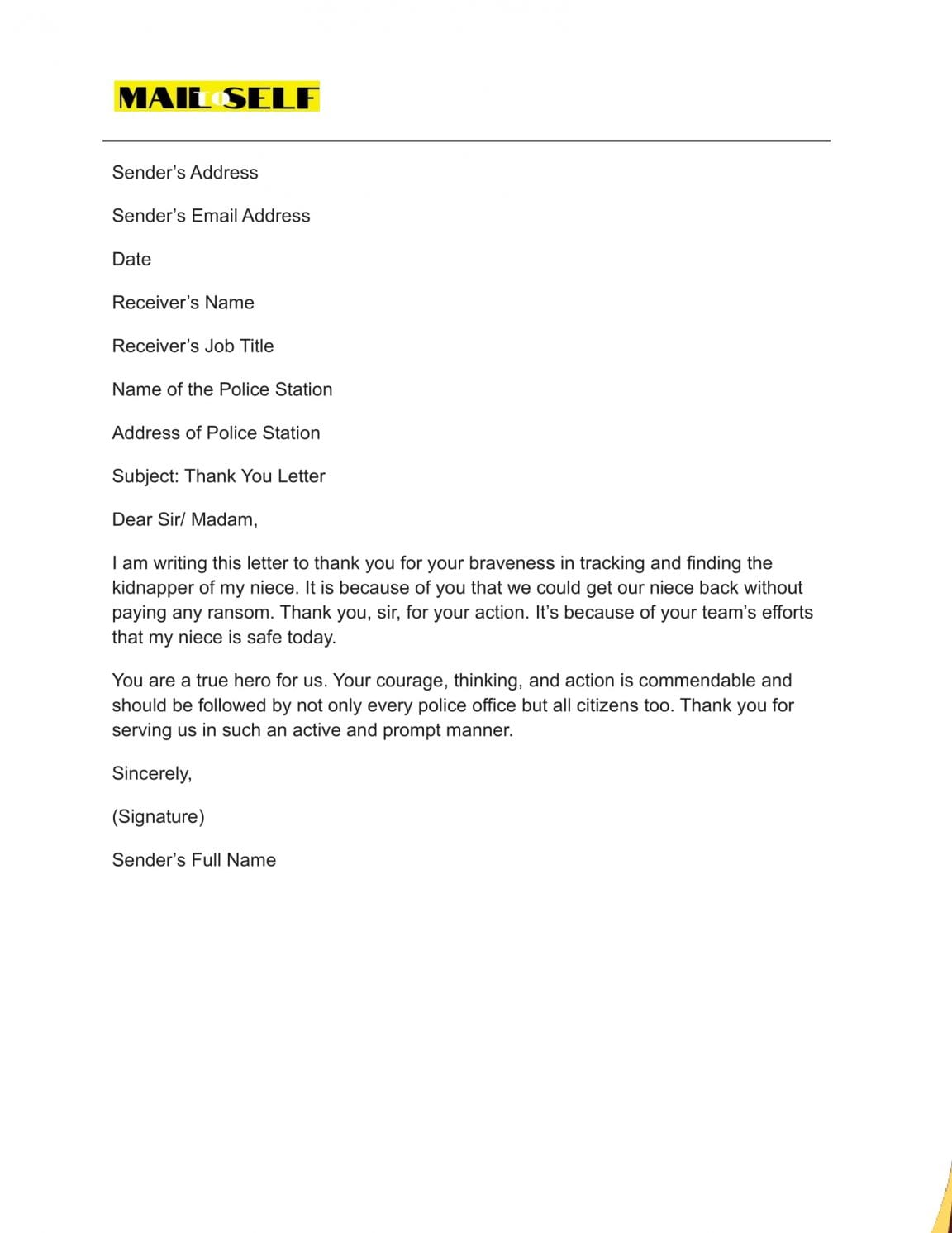 Thank You Letter to Police Officer: How to, Templates & Examples | Mail ...