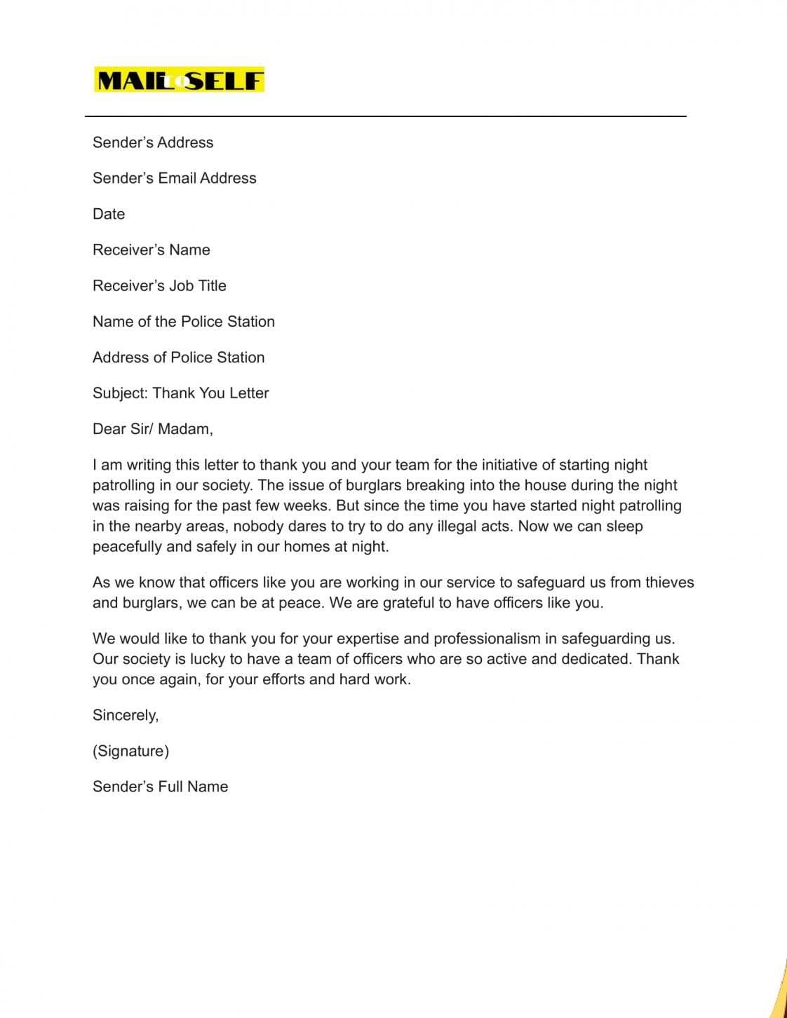 Thank You Letter to Police Officer: How to, Templates & Examples | Mail ...