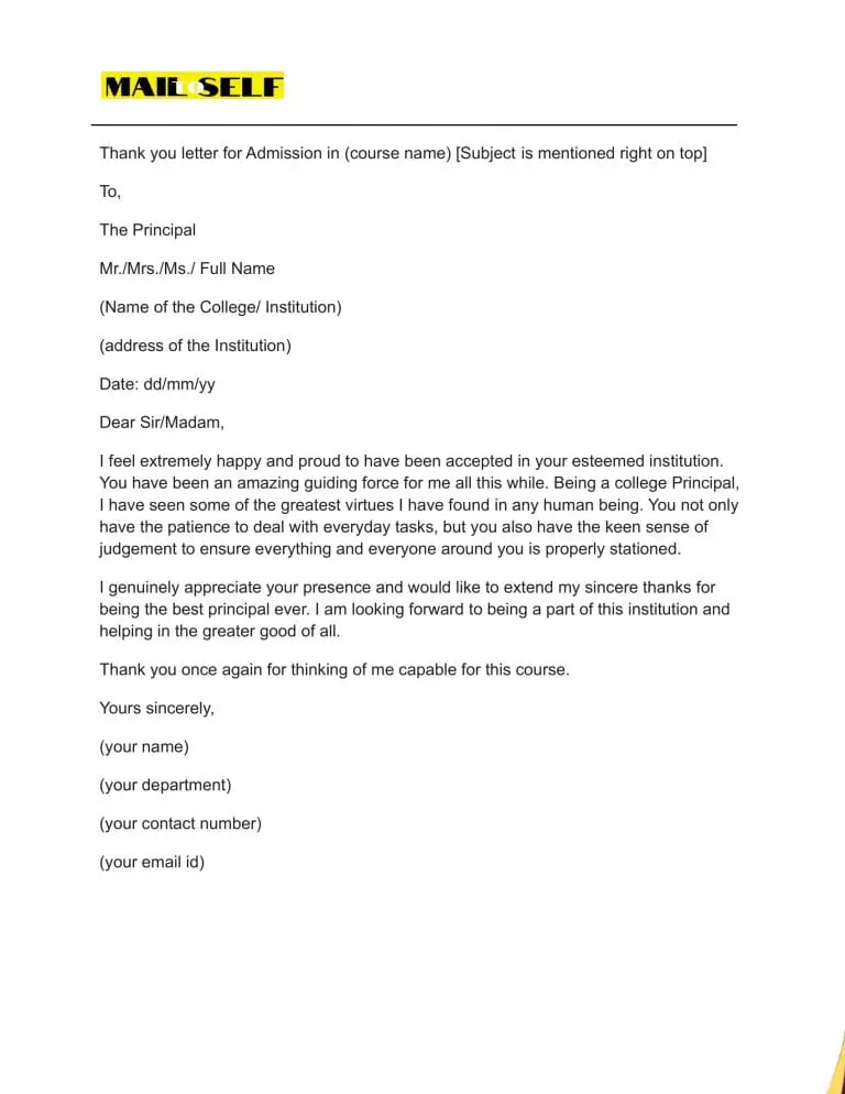 Thank You Letter to Principal from Student Teacher: How To, Templates ...