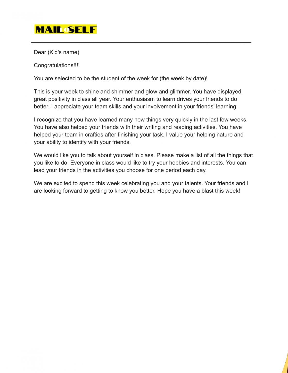 Top Student of the Week For Schools: How To, Templates & Examples ...