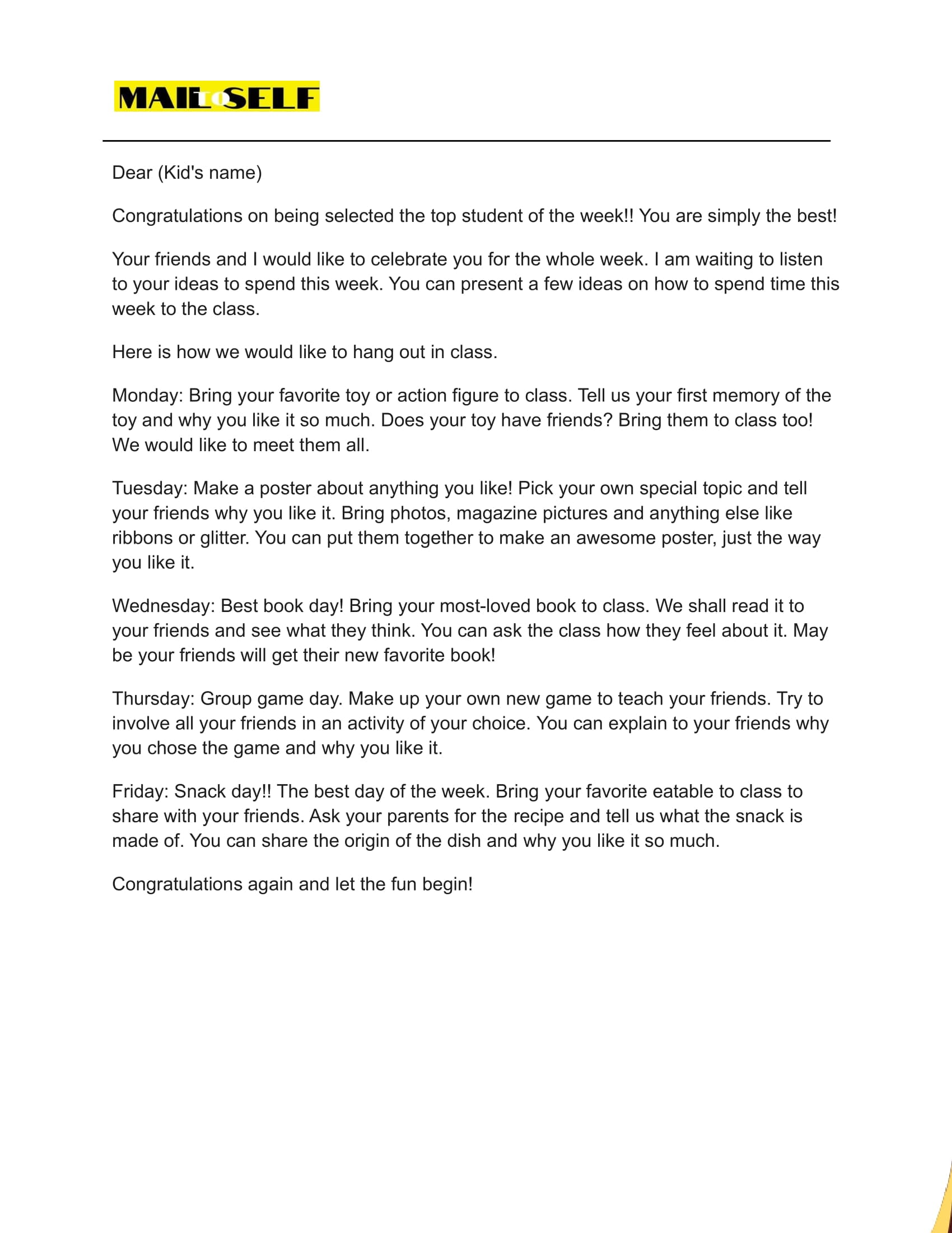 Top Student of the Week For Schools: How To, Templates & Examples ...