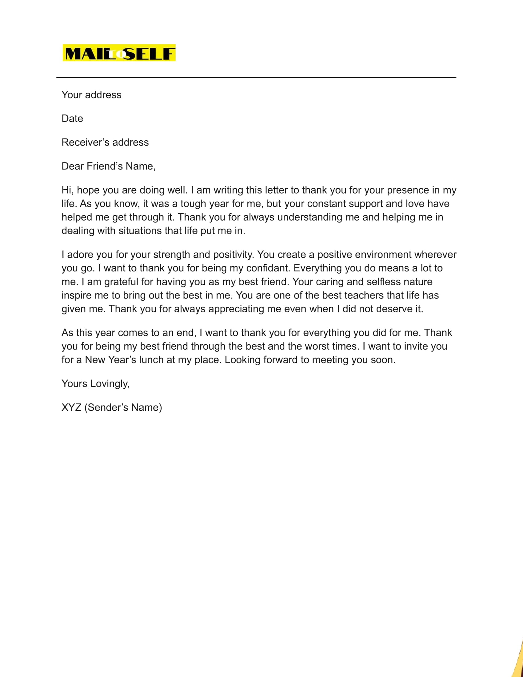 Year End Thank You Letter: How to, Templates & Examples | Mail To Self