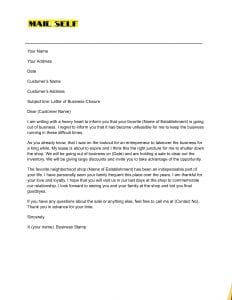 Best Business Closure Sample Letters for Grocery Stores | Mail To Self