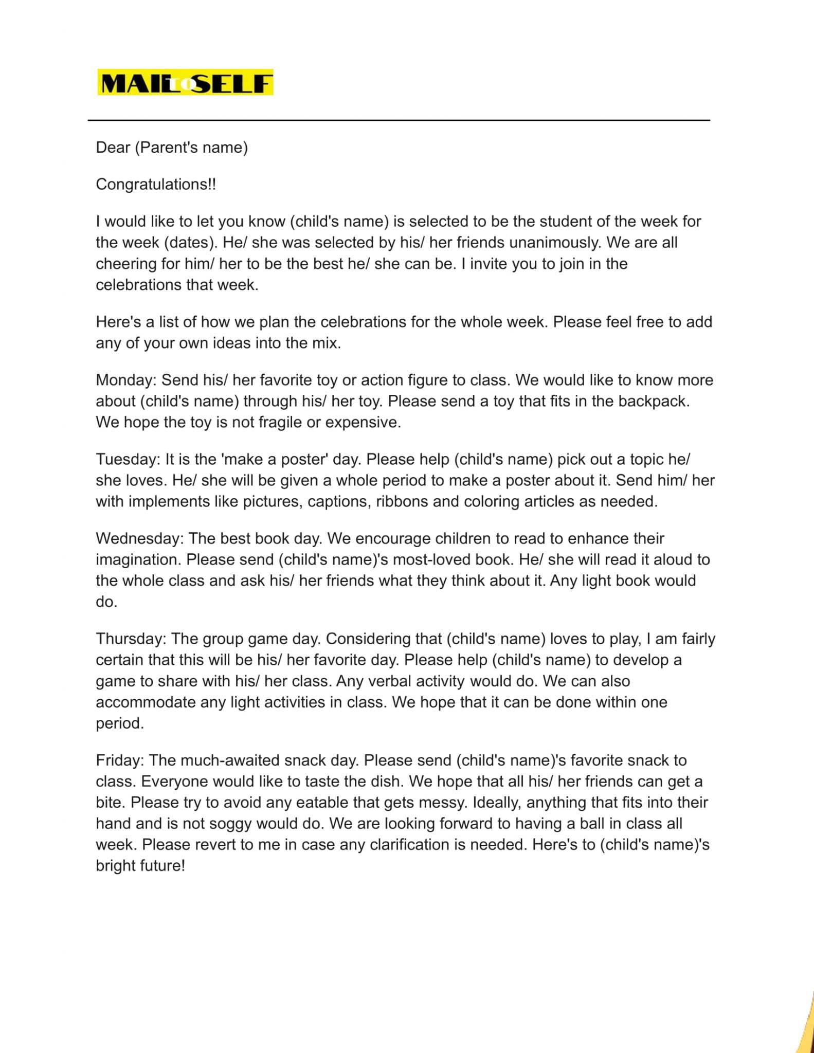 Top Student of the Week For Schools: How To, Templates & Examples ...